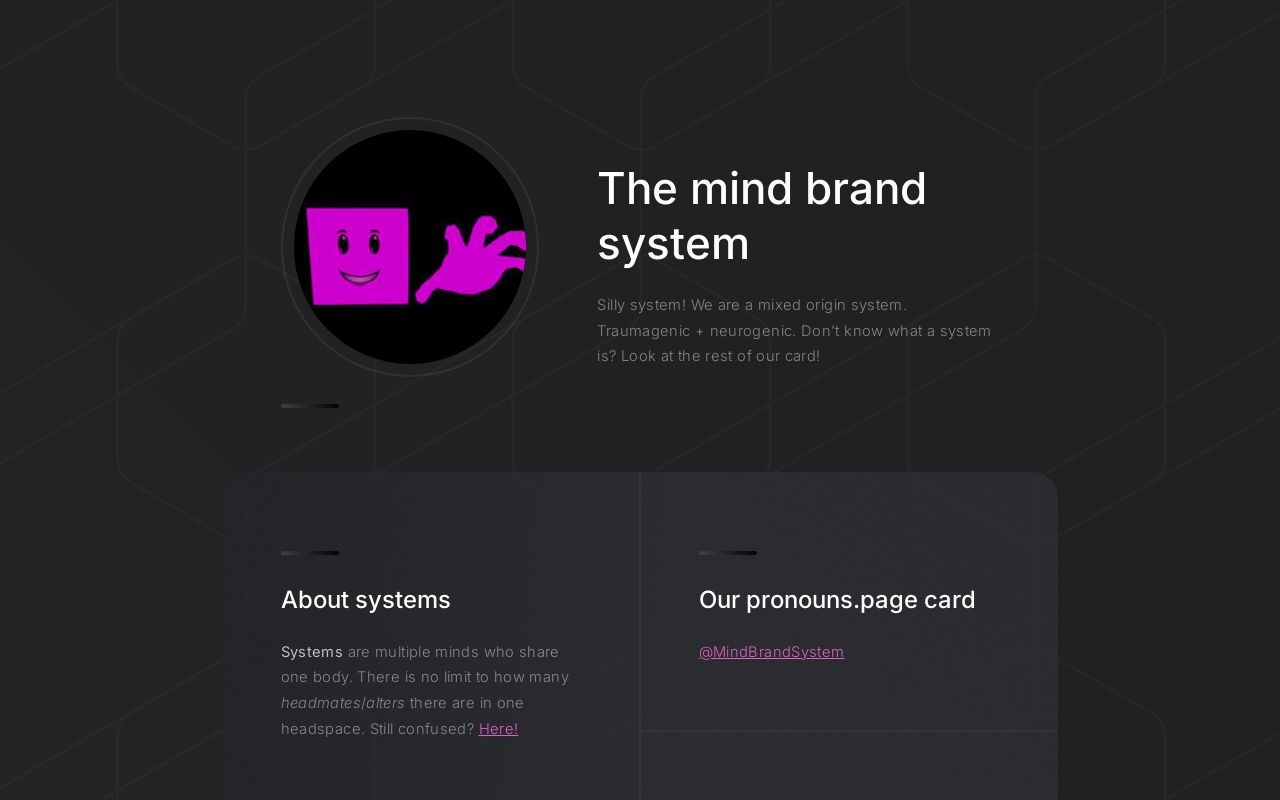 The mind brand system’s carrd